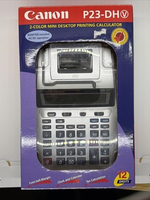 CANON P23-DH V DESKTOP PRINTING CALCULATOR 12 DIGITS 2 COLOR PRINT NEW ...