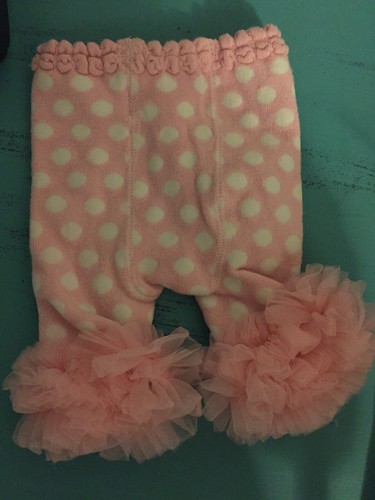 Baby Pink Polka Dot Thick Triple Ruffle Boutique Legging Pants 0-6 M | eBay