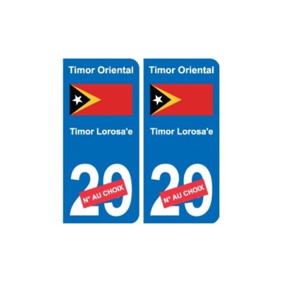 Autocollant Timor oriental Timor-Leste sticker numéro département au ...