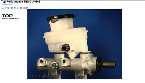 T/P Brake Master Cylinder for Holden Rodeo RA TFR32 TFR77 TFS77 TFR85 ...