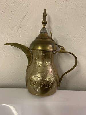 Vintage Middle East hand made brass coffee tea pot with spout | eBay