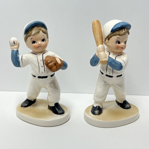 Figurines Pitcher Batter Vintage Ceramic Baseball Boys Circa 1950 ...
