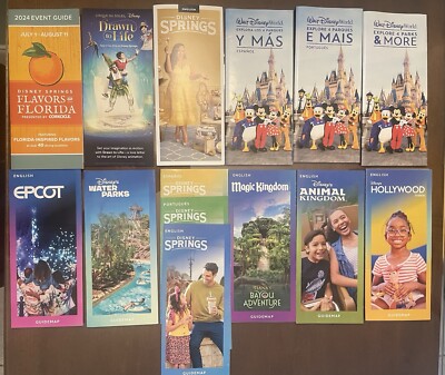 2024 Walt Disney World Theme Park Guide Maps 14 Brochures Pamphlets NEW ...