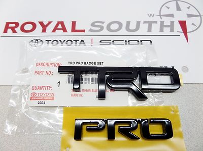 Toyota Tacoma TRD PRO Black Emblems Badges Genuine OEM OE | eBay