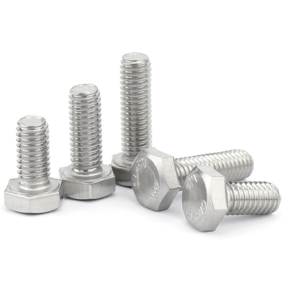 M6 - 1.0 Stainless Steel Hex Head Bolts Fully Threaded Hex Cap Head ...
