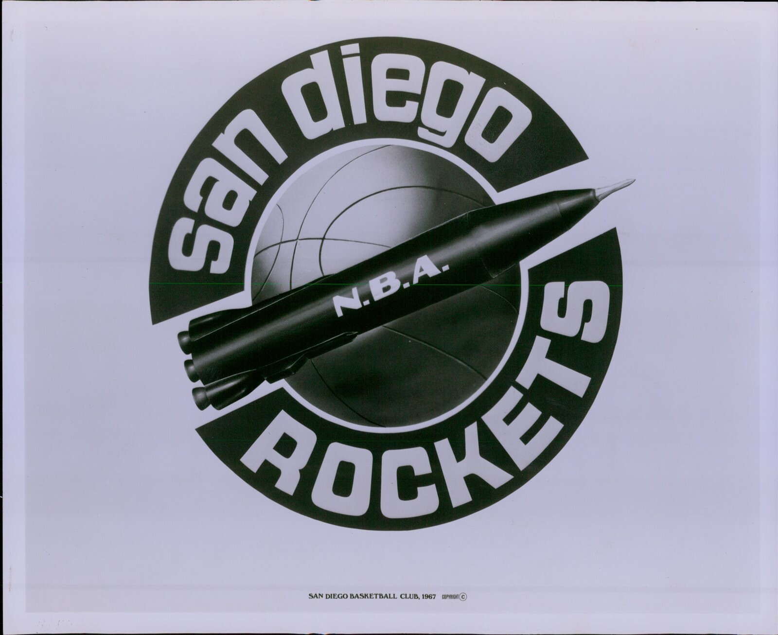 LG889 1967 Original Photo SAN DIEGO ROCKETS TEAM LOGO Basketball NBA ...