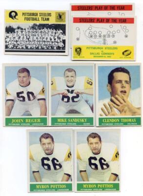 1964 PHILADELPHIA FOOTBALL PITTSBURGH STEELERS 15 CARD LOT "FREE ...
