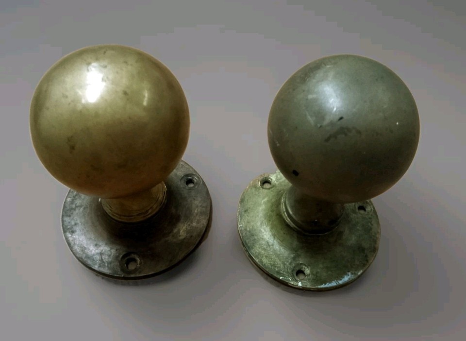 Antique Reclaimed Solid Brass Round Ball Door Knob | eBay
