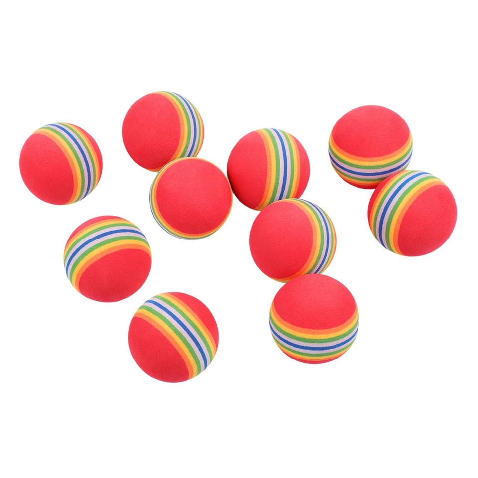 Sponge Balls Golf Balls Soft 10pcs Indoor Practice Rainbow Sponge Balls ...