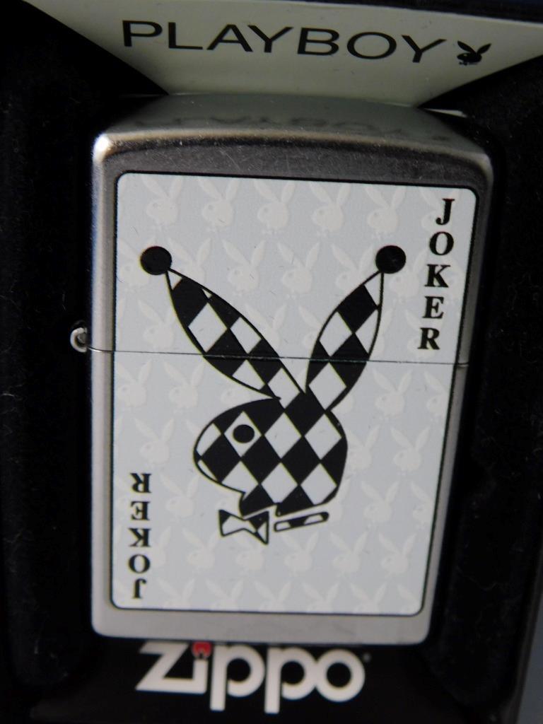 PLAYBOY ZIPPO LIGHTER JOKER PLAYING CARD BUNNY RABBIT LOGO COLECTOR NEW ...