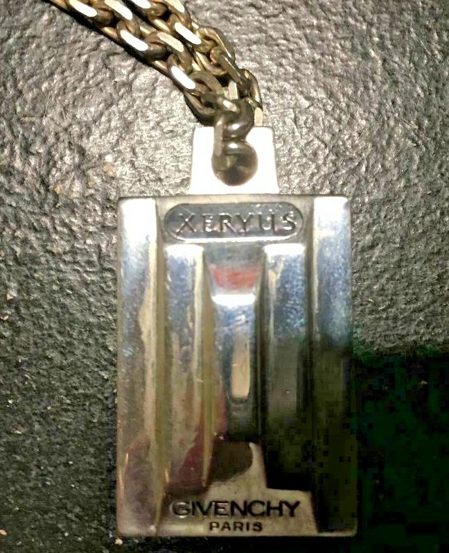 Vintage 80s Givenchy Paris "Xeryus" for Men Silver Plated Scented Key ...
