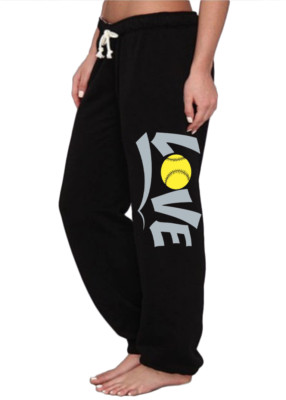 Sweatpants (Mens Size) Love Softball Design Sweats Clothing Gear Gifts ...