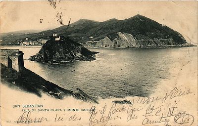 CPA Espagne SAN SEBASTIAN - Isla de Sanata Claar y Monte Igueldo ...