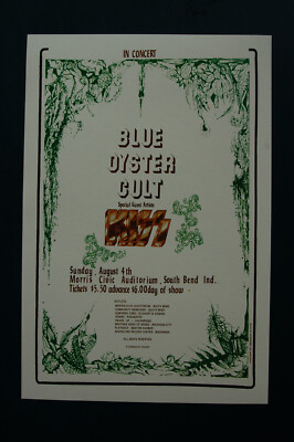 Blue Oyster Cult Concert Poster 1974 South Bend With KISS____ | eBay