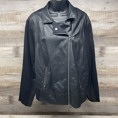 Torrid Sz 3 Faux Leather Black Zip Up Cafe Motorcycle Jacket Worn Once ...