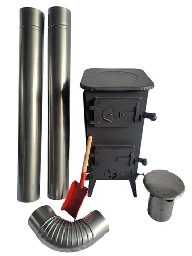 LOG WOOD BURNER STOVE FLUE SYSTEM PIPES SET 6.5KW GARAGE SHED WORKSHOP ...