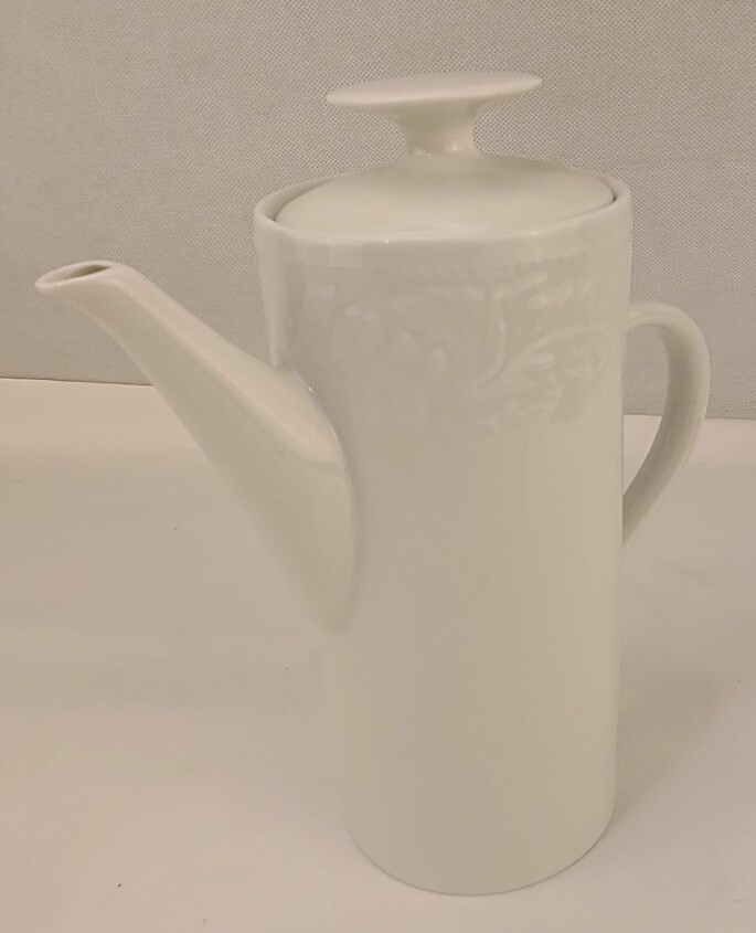 Sango Garland Coffee Pot Tea Pot W/Lid Stoneware Embossed Garland 8837 ...