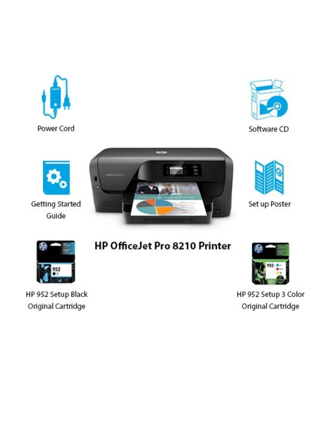 HP Officejet Pro 8210 Wireless Printer (D9L64A#B1H) for sale online | eBay