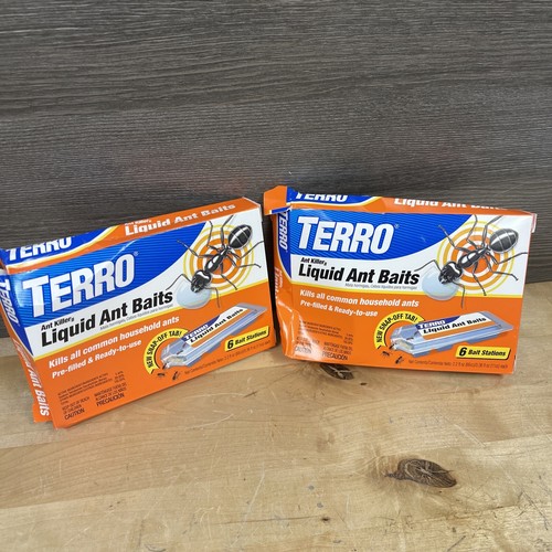 2pk x6 TERRO Liquid Ant Killer Bait Outdoor Indoor Tray Traps Ready To ...