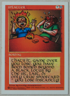 Magic The Gathering spoof card Splatter Slackmaster 1995 CFD ...