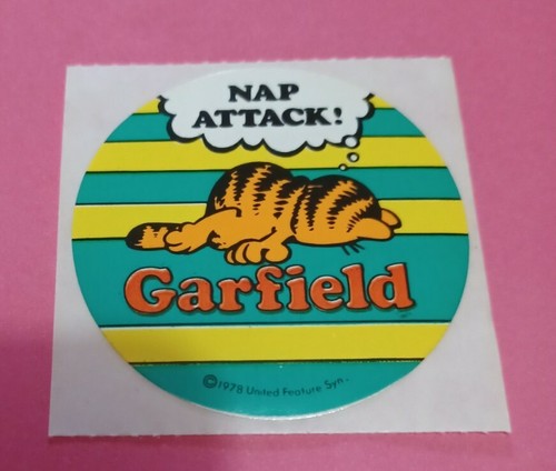 Vintage Garfield Sticker 1980s Garfield Nap Attack!!!! | eBay