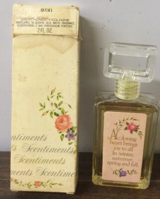 VTG AVON SCENTIMENTS SWEET HONESTY COLOGNE 2FL. OZ. BARELY USED W ...