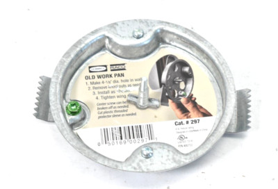 Hubbell Raco 297 Round Old Work Pan Ceiling Rated Box 4" x 1/2" Steel ...