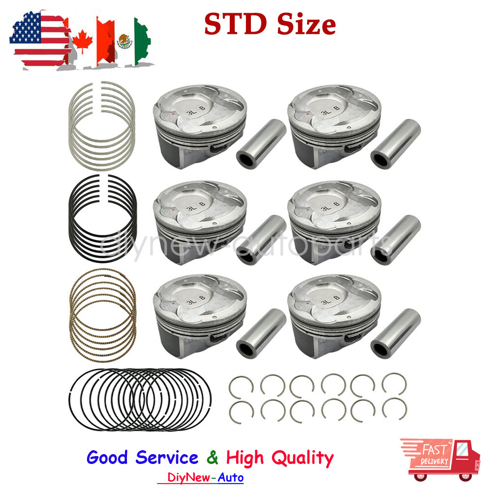 Engine Piston Kits STD For Kia Sorento Sedona Hyundai Santa Fe 3.3L V6 ...