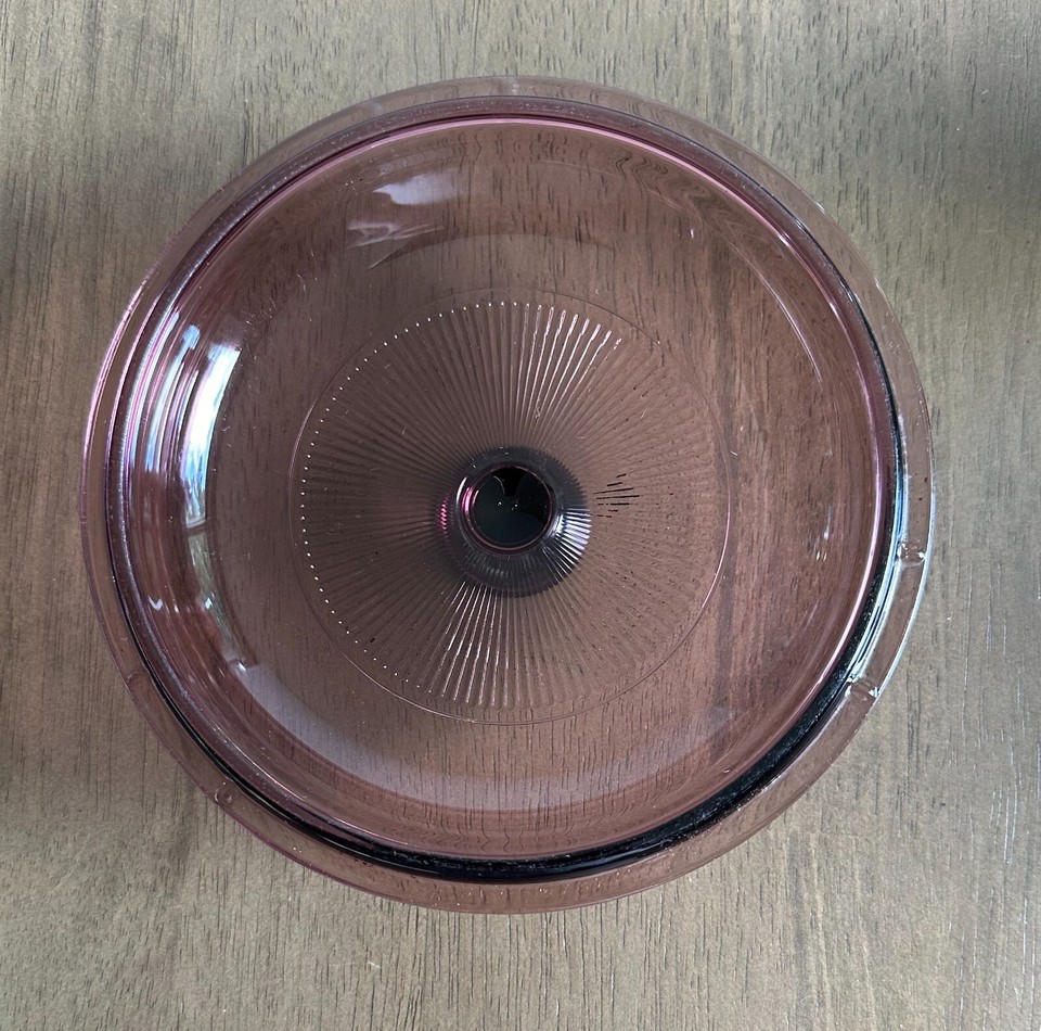 Pyrex VISION WARE Cranberry Glass LID V-1-C Fits 1L Vision Ware Pan | eBay
