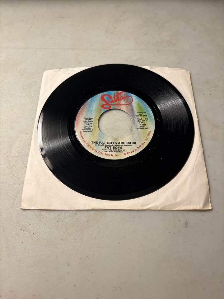 FAT BOYS - THE FAT BOYS ARE BACK 7" 45 RPM PROMO 1985 SUTRA RAP VINYL ...