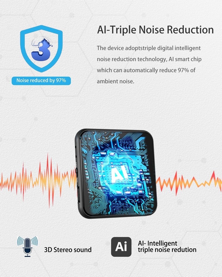 Voice Recorder with AI Intelligent Noise Reduction,Audio Recorder with ...