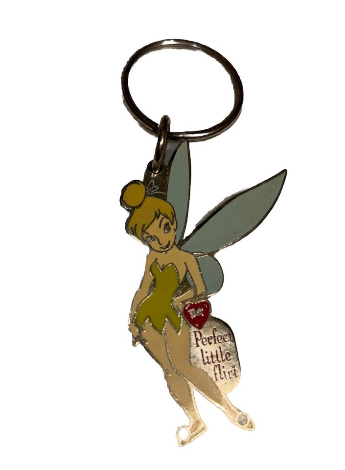 Vtg Disney Tinkerbell Key Chain 3in & Rare Oval Disney Tink Key Chain ...