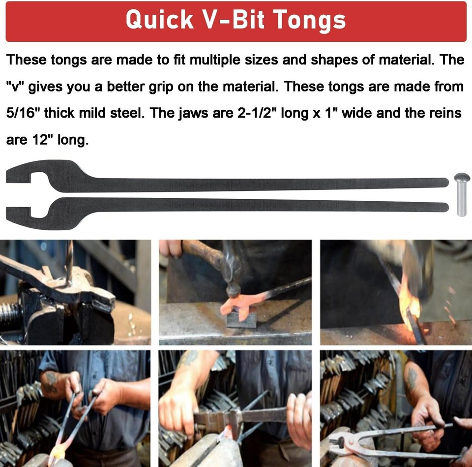 5 Pairs DIY Rapid Tongs Bundle Set Five Types of Blacksmith Tongs ...