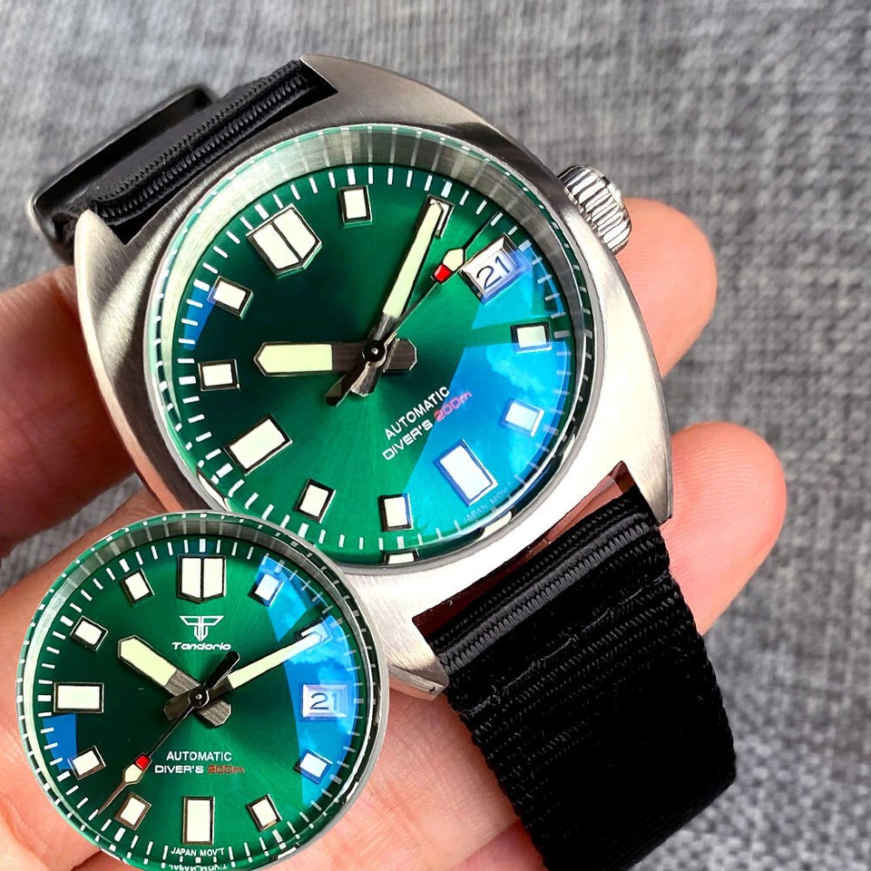 20ATM Military 36mm Tandorio Green Dial Sapphire Glass NH35 Automatic ...