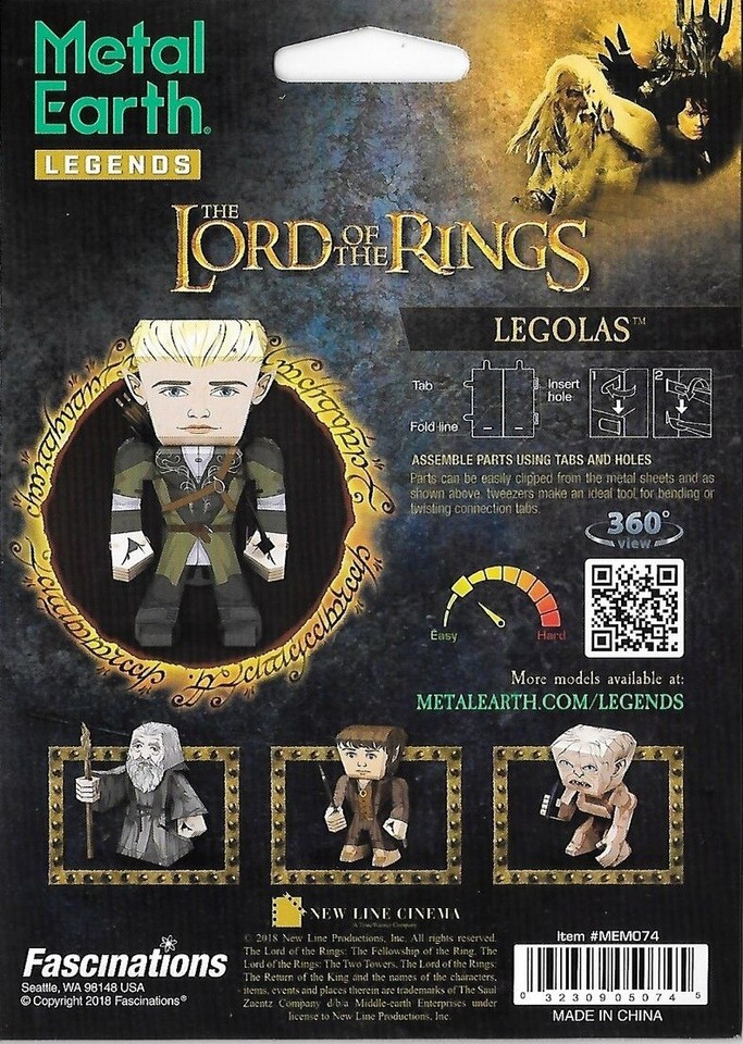 Fascinations Metal Earth Legends Lord of The Rings 3D Steel Model Kit ...