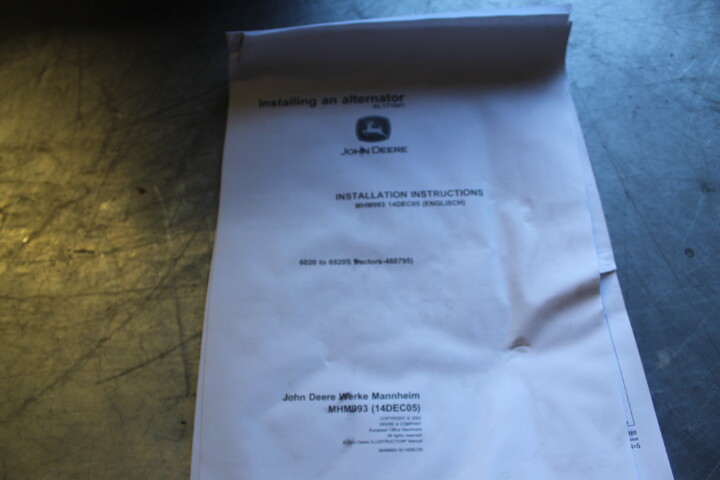 JOHN DEERE OEM ALTERNATOR , AL171541 6020-6920s tractor | eBay