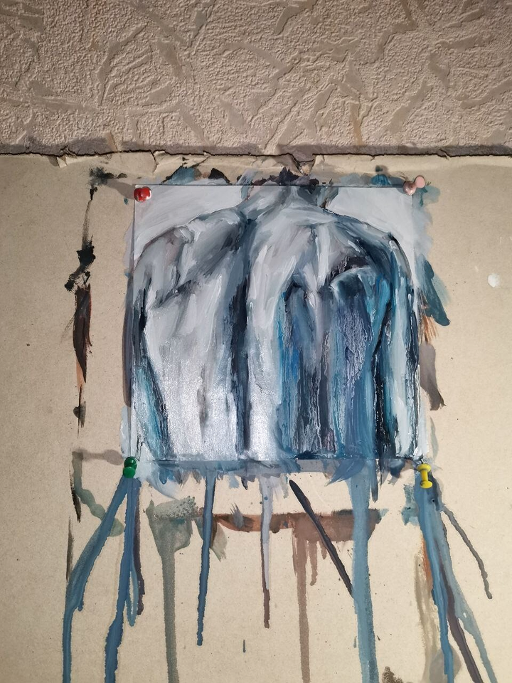 Original Oil Painting Man Figure monochrome Portrait art 7x7 inches | eBay