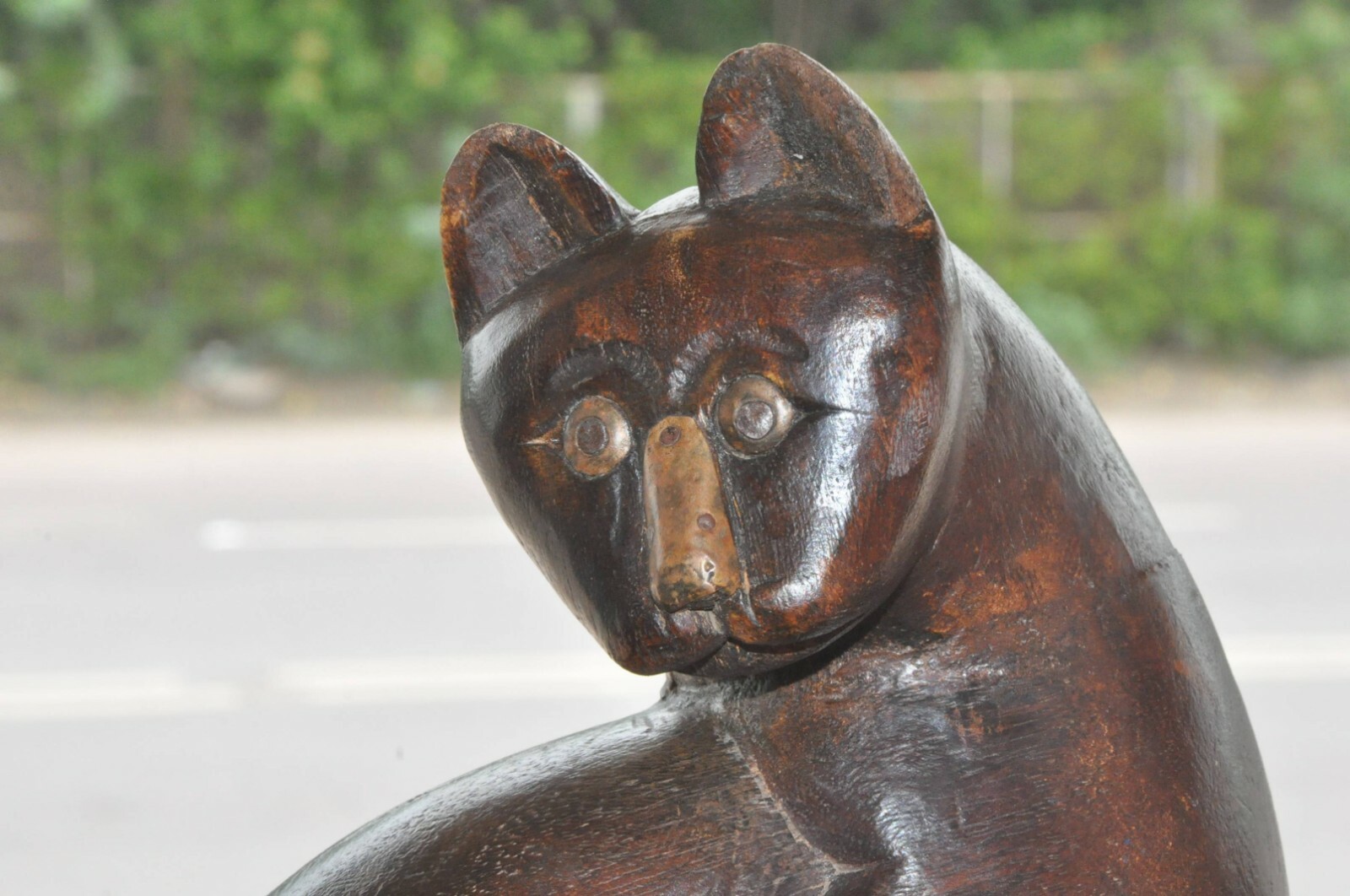 Vintage Wooden One Piece Handcrafted Solid Cat Figurine | eBay