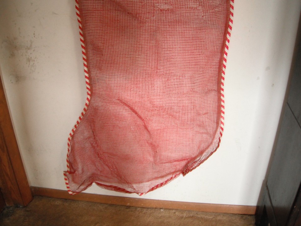 VTG 1940'S 50'S LARGE MESH STORE DISPLAY HANGING CHRISTMAS STOCKING 60 ...