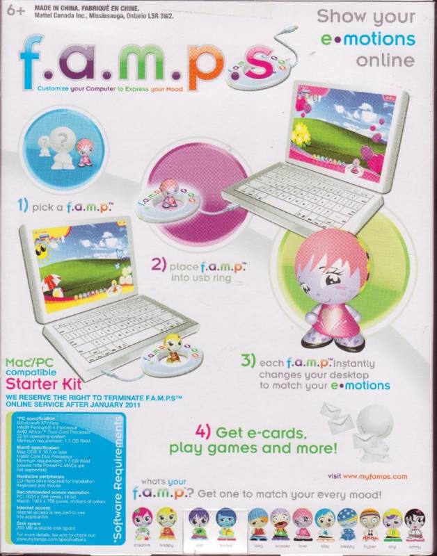 NEW SEALED F.A.M.P.S/FAMPS STARTER KIT TO SHOW E.MOTIONS FEELINGS MOODS ...