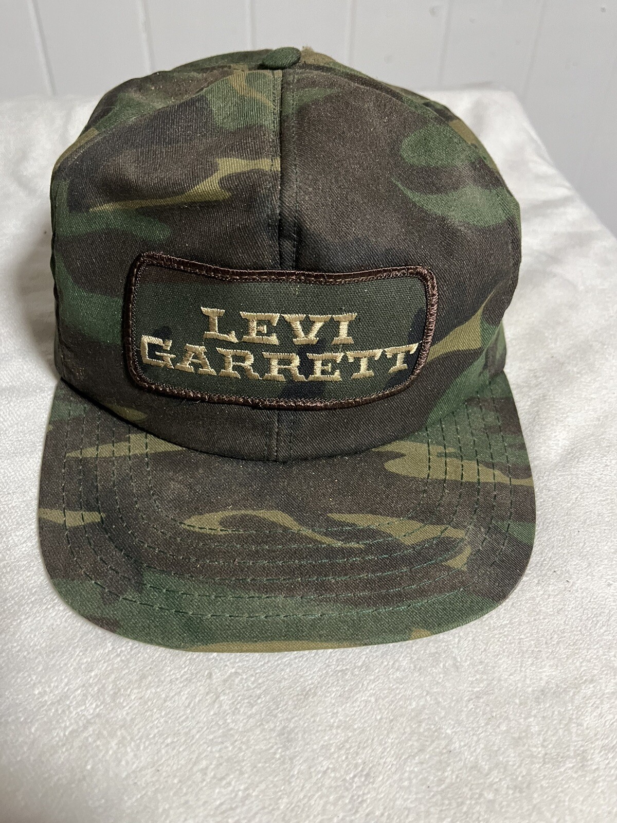 Vintage Levi Garrett Tobacco Large Patch Camouflage Snapback Hat Cap ...