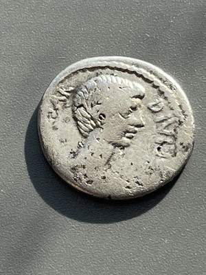 Silver denarius Agrippa and Octavian, 38 BC. Military mint in Gaul. W ...