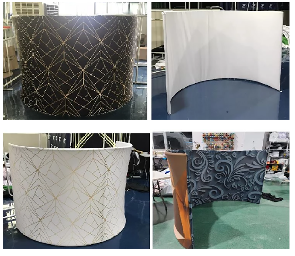 Curved DJ Facade Booth Half Circle Enclosure with Fabric Cover Backdrop ...