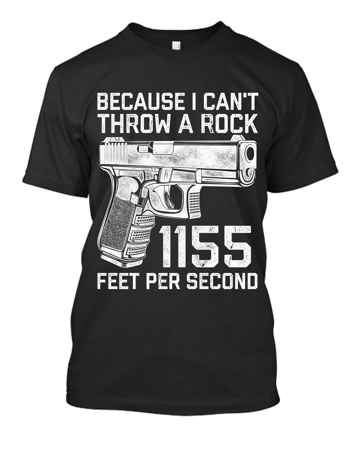 Because I Can't Throw A Rock New Mens Shirt 2nd Amendment AR15 Pro-Gun ...
