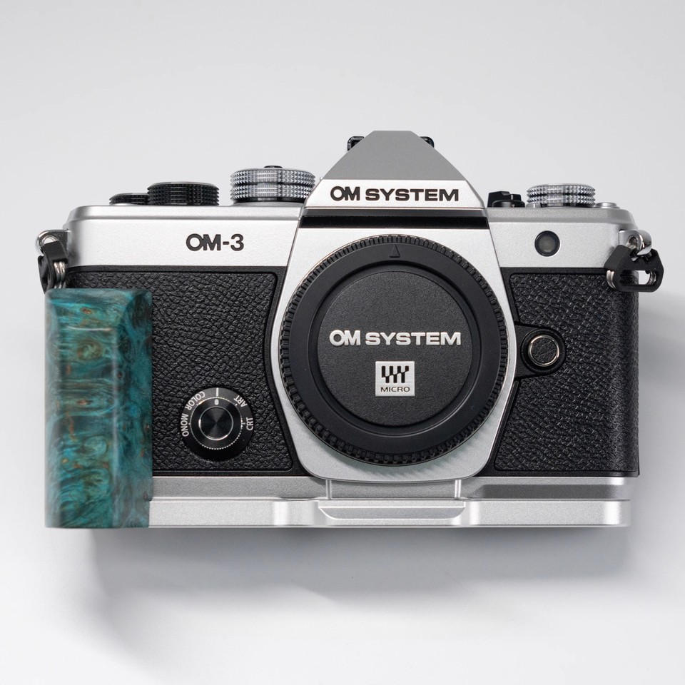Handmade Wooden handle Grip L Plate Alloy Base for OLYMPUS OM SYSTEM OM ...