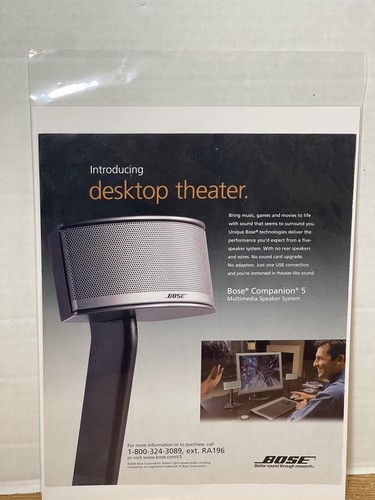 Vintage advertising print ad BOSE Desktop theater speaker Print ad | eBay