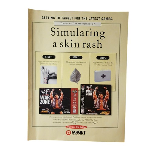 WWF War Zone Target Vintage Video Game Print Ad/Poster Official Promo ...