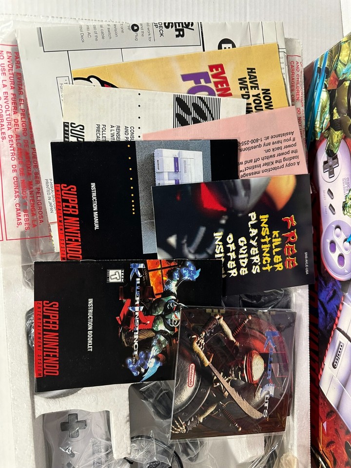 SNES Super Nintendo Killer Instinct Console Bundle Complete w/ Box and ...