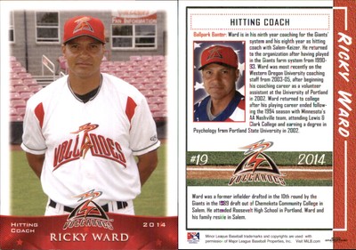 Ricky Ward 2014 Grandstand Salem-Keizer Volcanoes RC FREE SHIP ...