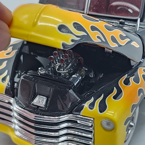 Danbury Mint 1953 Chevy Custom Pickup 1/24 Black W Flames W Box VHTF NO ...